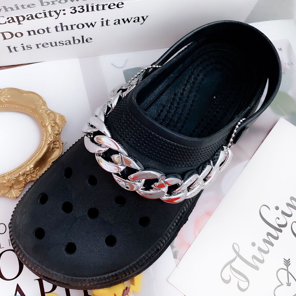 Jibitz สายโซ่อะคริลิค สีเงิน สีแคนดี้ แฟชั่นสําหรับผู้ชาย และผู้หญิง ...