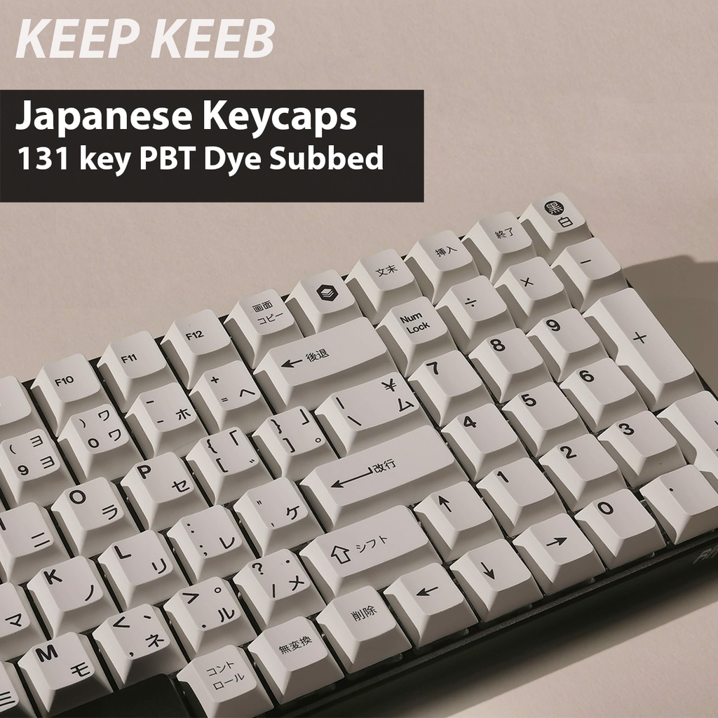 Keycaps minimal 131 Key PBT Dye Subbed คีย์แคป JP-ENG ปุ่มคีย์บอร์ด ...