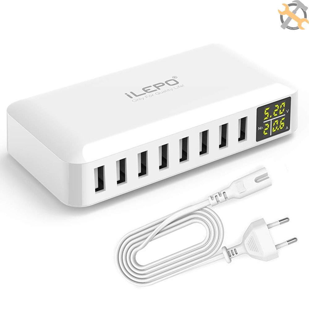 CUST 8 Ports Smart USB Charger 50W 8A Multi Port USB Hub with LCD ...