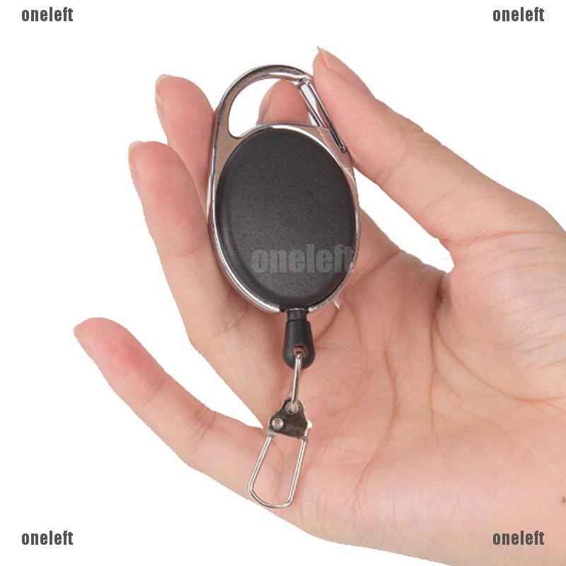 Retractable Key Chain Reel Steel Cord Recoil Belt Key Ring Badge Holder ...