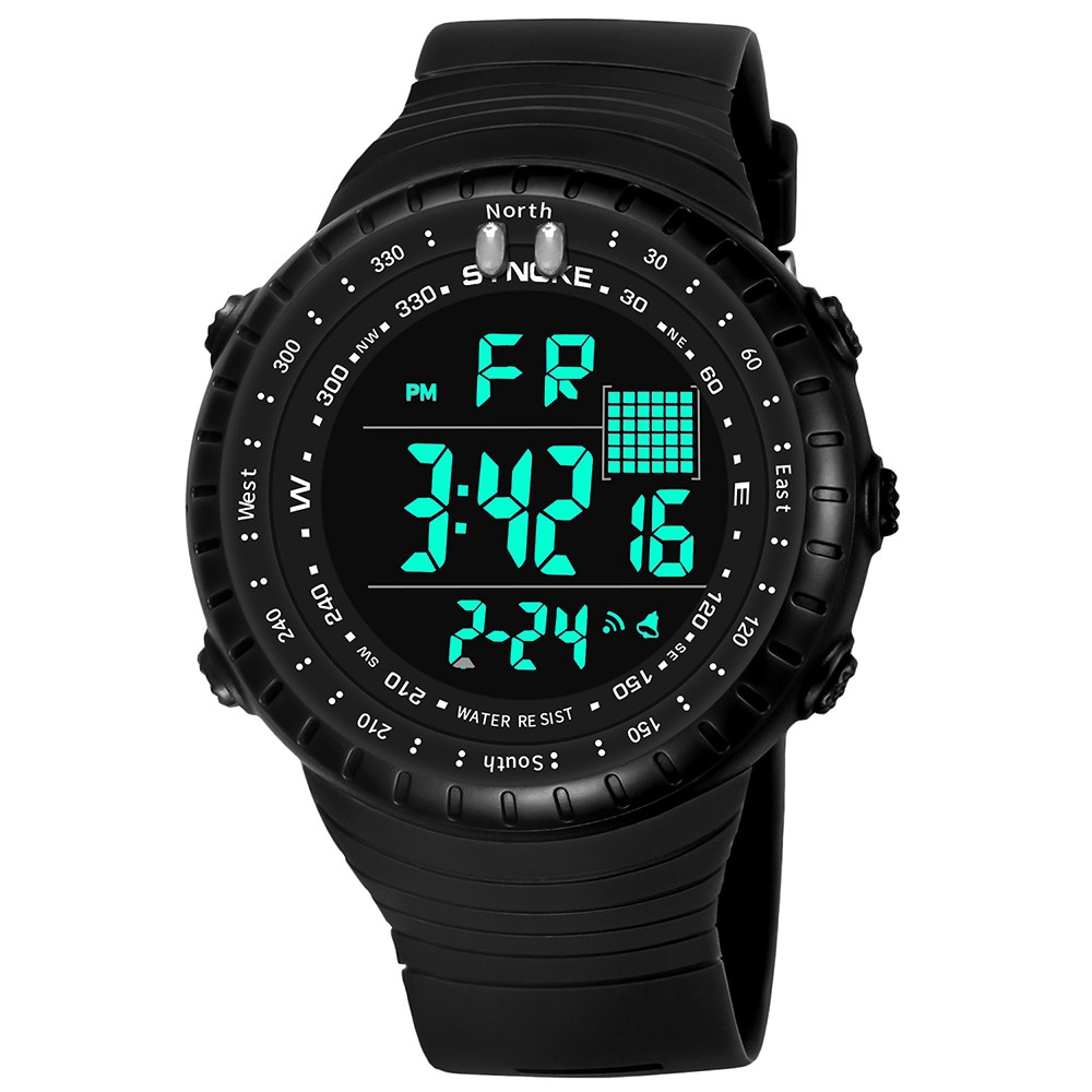 Synoke นาฬิกาข้อมือดิจิตอลสําหรับผู้ชายมัลติฟังก์ชั่นมีไฟ Led สไตล์สปอร์ต - longflight1.th ...