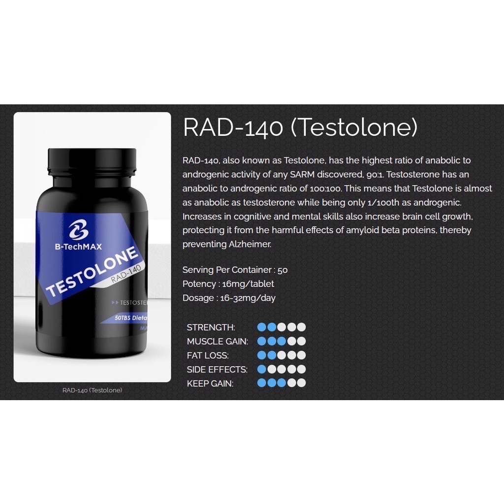 B-TechMax Sarms Testolone RAD-140 16 mg - sarmtony - ThaiPick