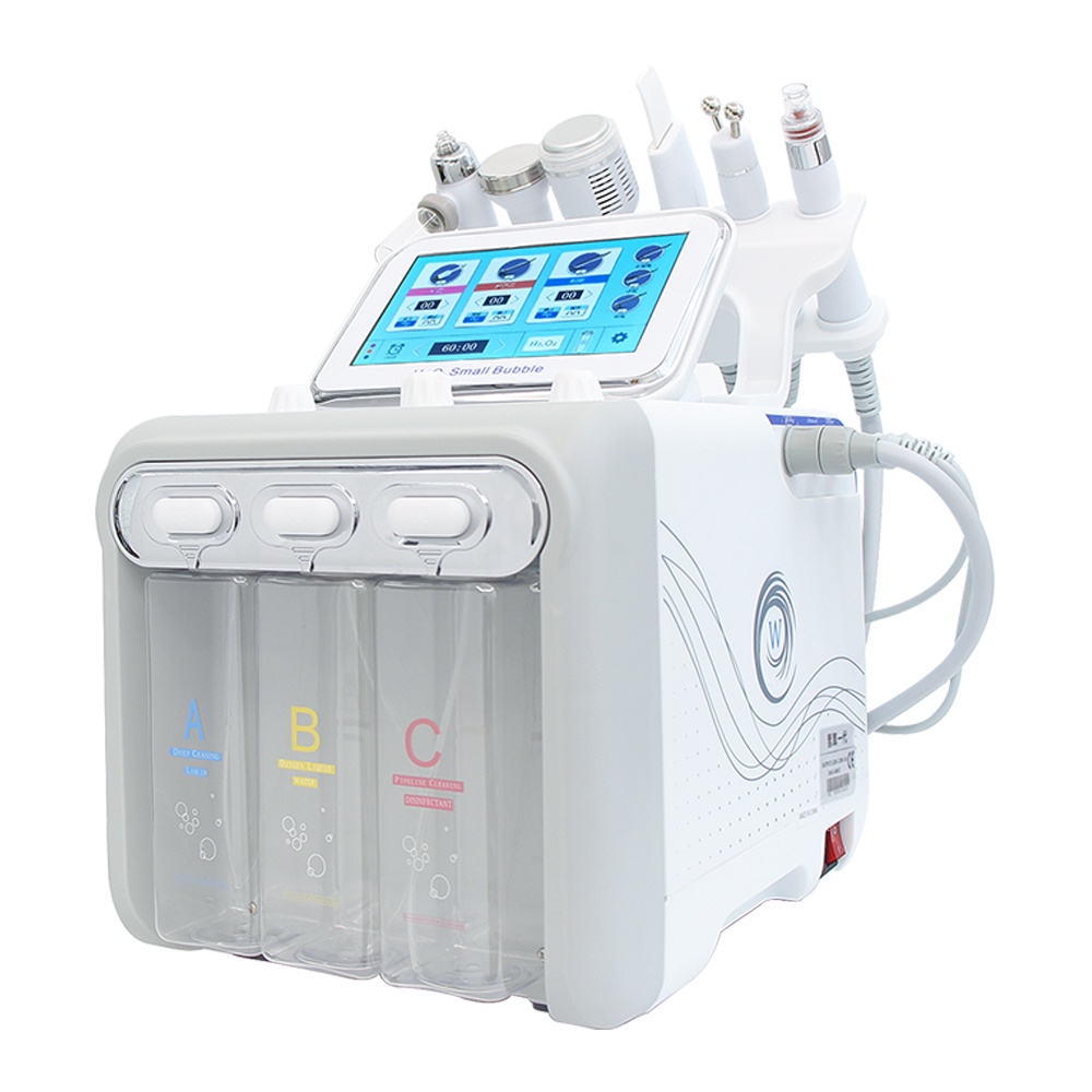 6 in 1 Hydro Oxygen Small Bubble Facial Machine Skin Cleansing Beauty ...