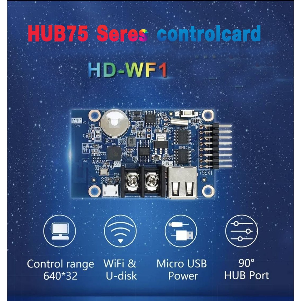 HD-WF2- HD-WF1 โมดูลจอแสดงผล LED Controller Specification รองรับ PC ...