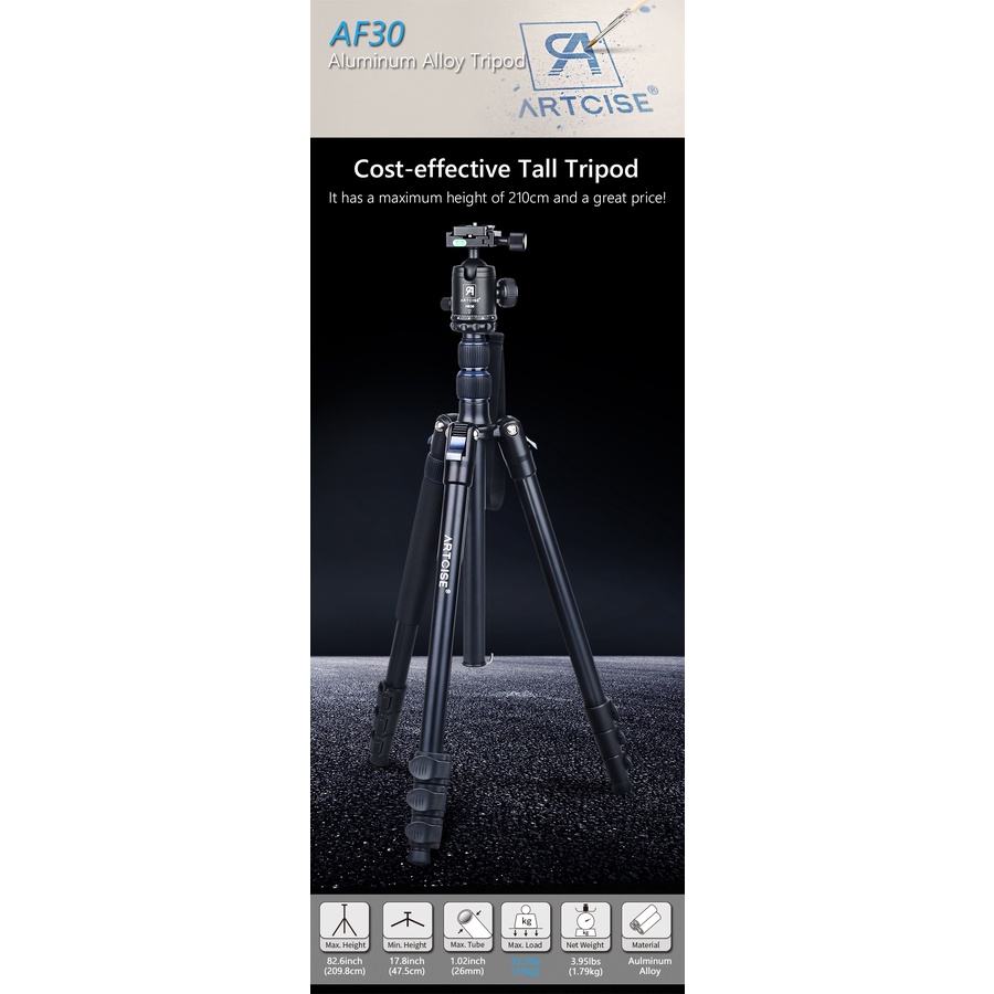 ชิ้นส่วนกล้อง Professional High Tripod 201cm 79in Max Height Monopod ...