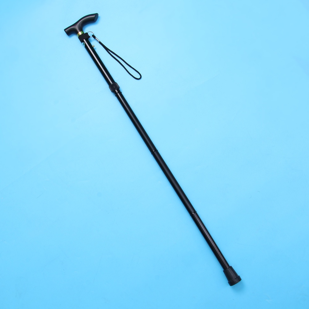 Aluminum Folding Trekking Pole Walking Cane Retractable Anti-slip Four Sections Walking Stick ...