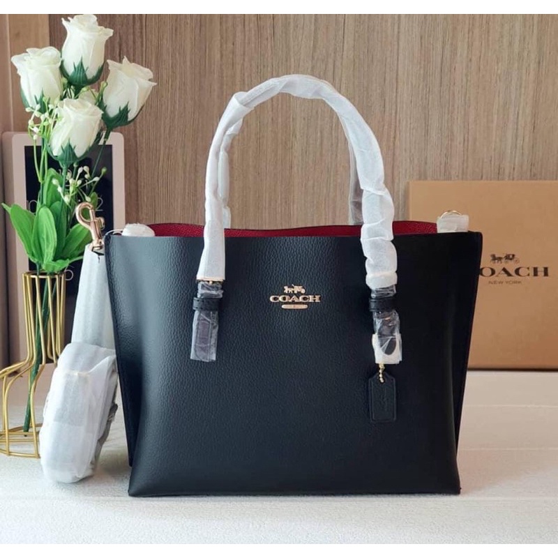 พร้อมส่ง Coach Mollie mini tote หนังสีดำคลาสสิค สวยมากกกจ้า ...