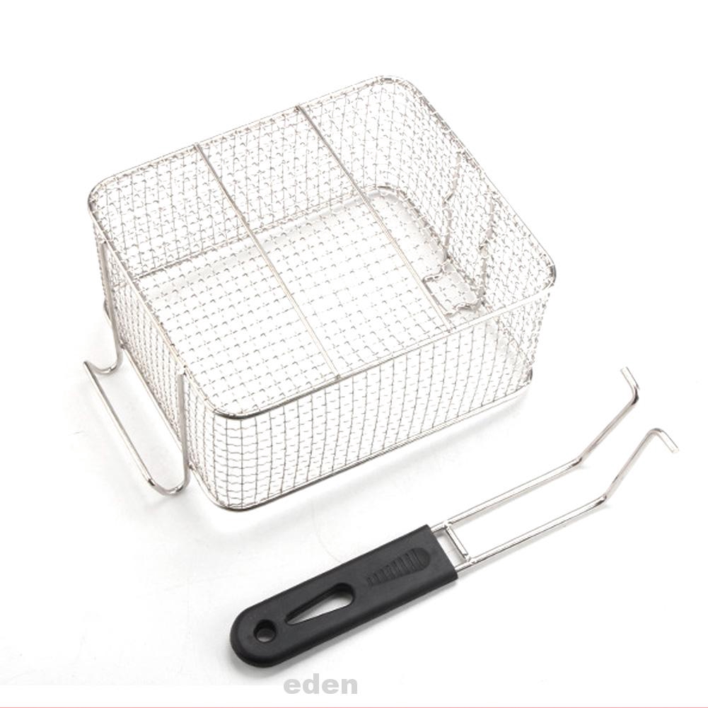 Fry Basket Stainless Steel Square Plastic Handle Fryer Detachable ...