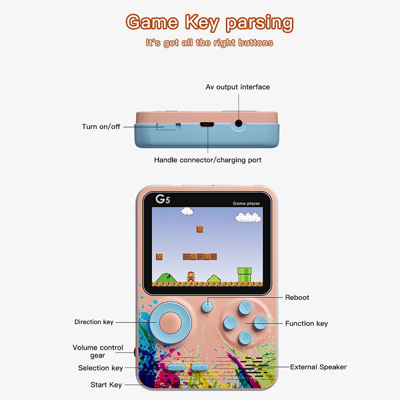 [Built-in 500 Games]G5 Gaming Machine Retro Mini Game Console Gameboy ...
