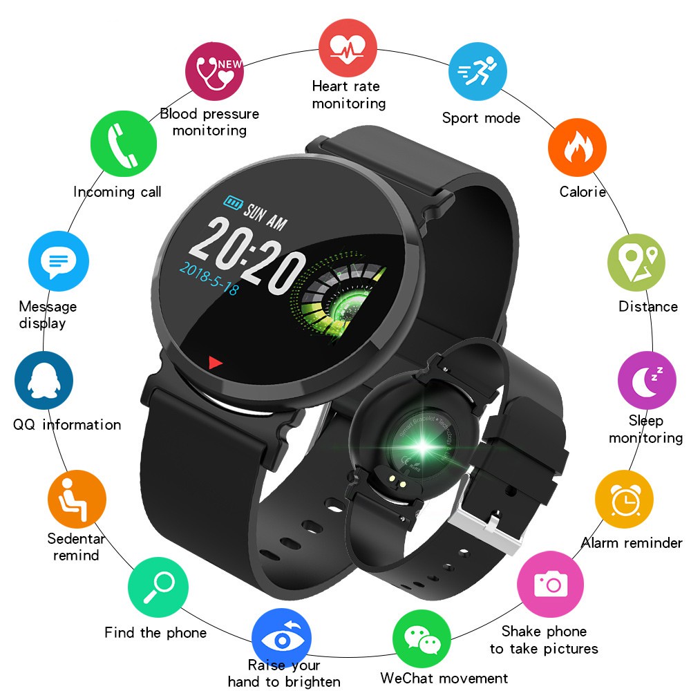 Ready Stocksmartwatch Bluetooth Waterproof Intelligent HR BP Monitoring ...