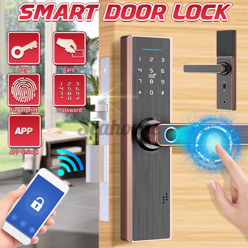 Tuya Security Electronic Smart Door Lock Touch Password Keypad Card ...
