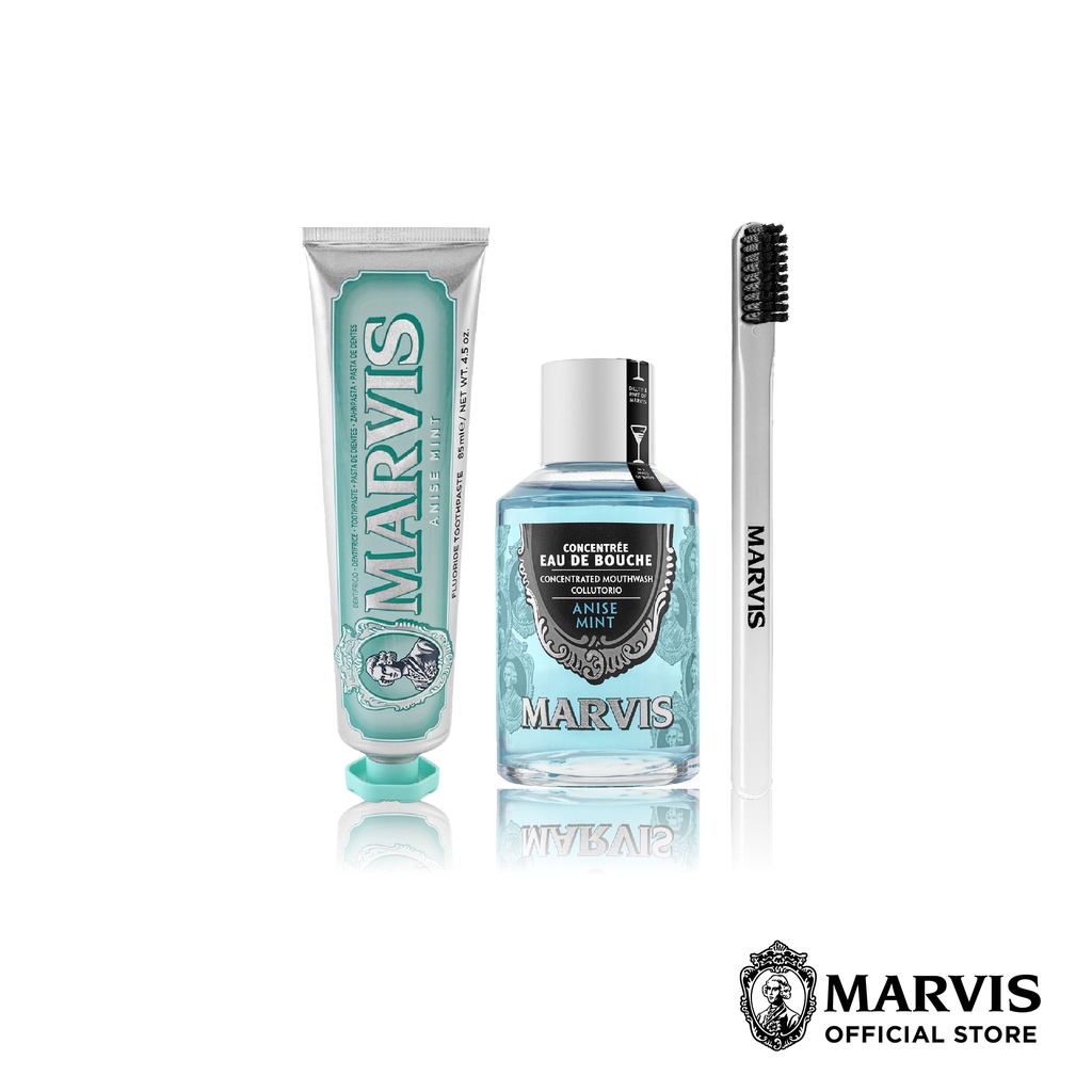 [ MARVIS Refreshing Kit ] Anise Mint 85ML + Mouthwash Anise Mint 120 ML ...