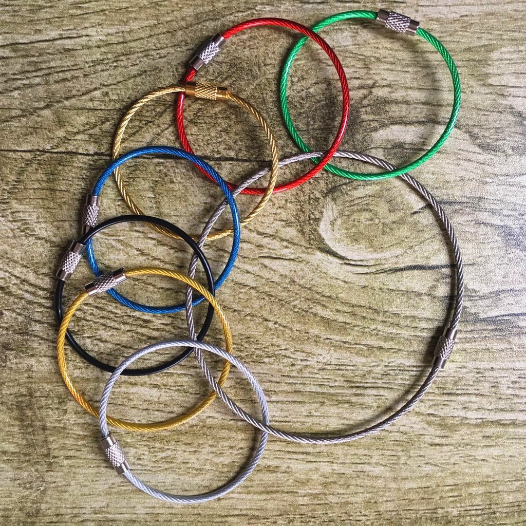 พวงกุญแจ1.5mm 1050cs EDC Keychain Tag Roe Wire Cable Loo Screw Lock ...