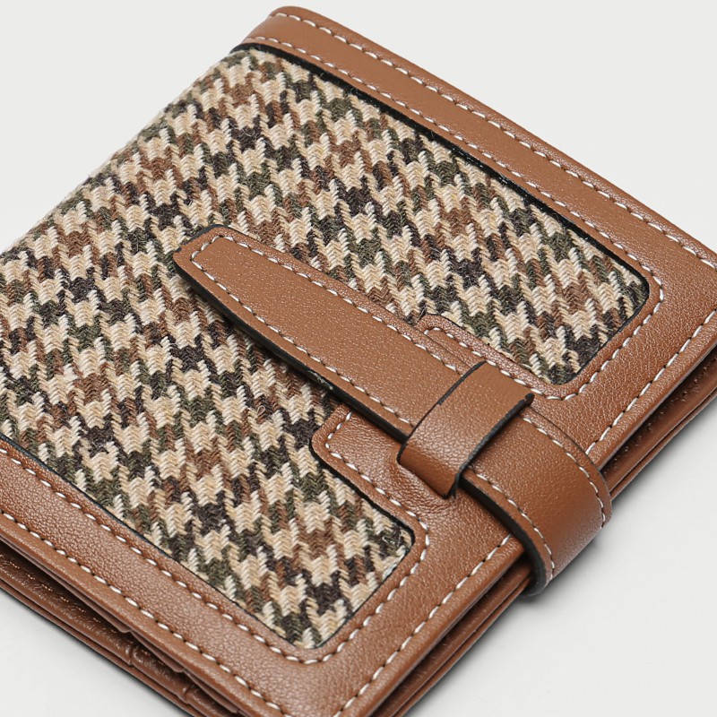 CENTRALKITTY Houndstooth Small Wallet Coin Purse Card Holder All-in-one ...