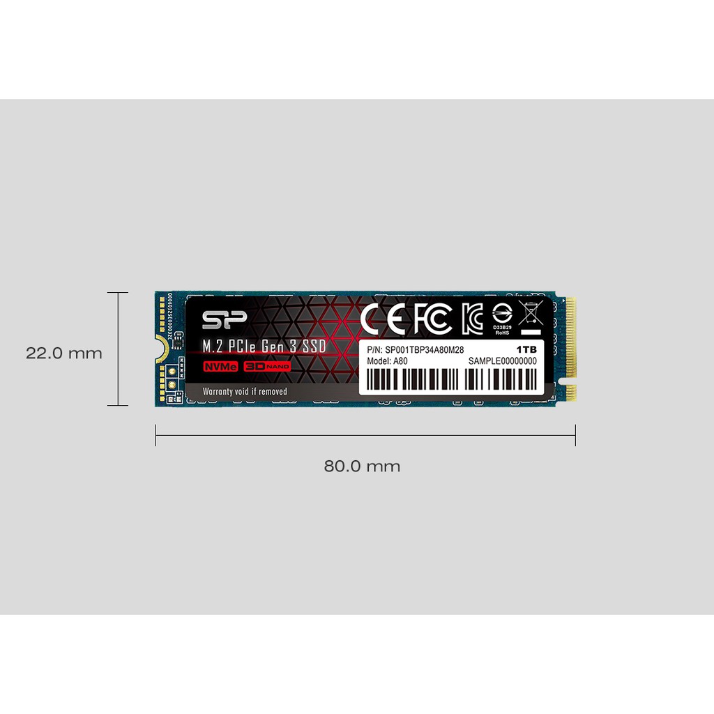 SSD SP A80 Super-fast PCIe NVMe Gen3x4 P34A80 256GB, 512GB และ 1TB 2TB ...