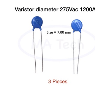 07K275 Varistor diameter 7mm,275Vac(rms),1200A วาริสเตอร์ 07k275 7mm ...