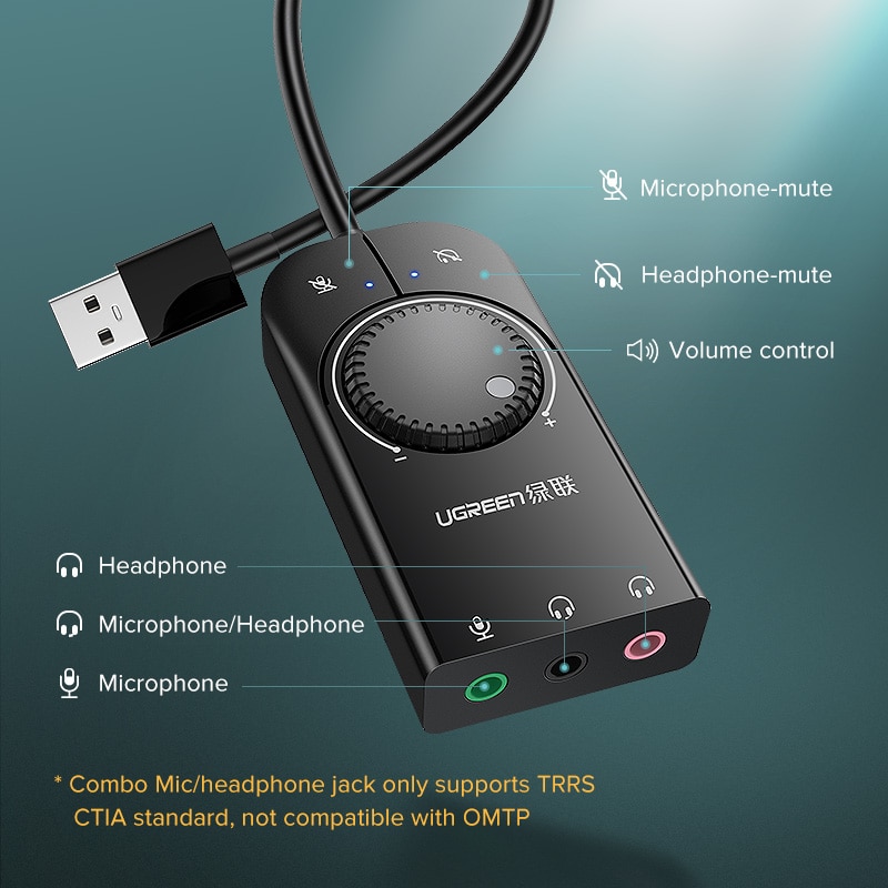 Ugreen Sound Card Usb Audio Interface External 3 . 5 มม. อะแดปเตอร์ ...