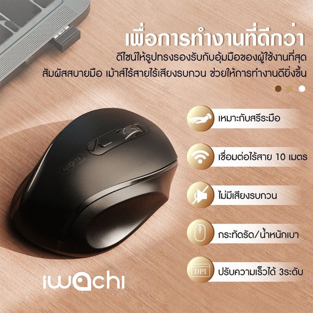 เมาส์ไร้สาย Iwachi i1 Wireless Mouse 2.4G DPI 800-1200-1600 WGAF ...