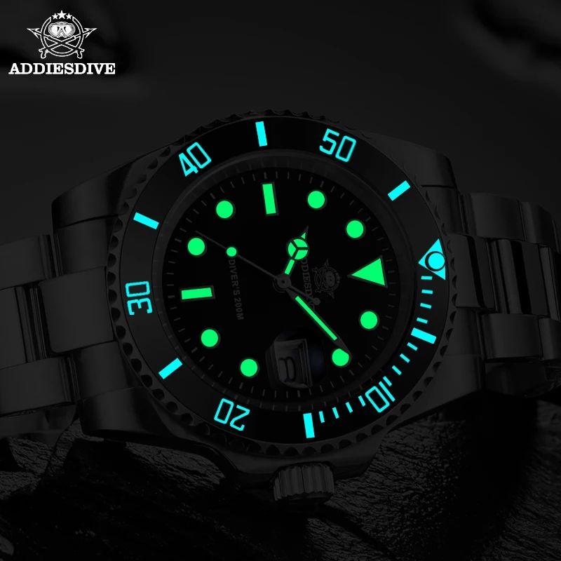 Addies Dive Watch 200m 2115 Quartz Watches Men C3 Super Luminous ...