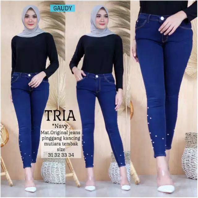 Tria JEANS กางเกงยีนส์ สีกรมท่า - amanah.callection.th - ThaiPick