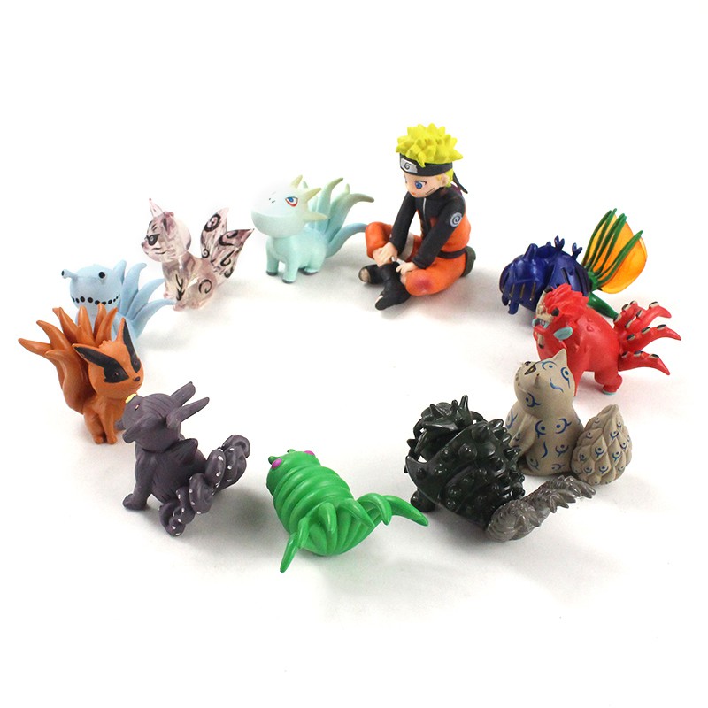 11pcsset Naruto Uzumaki bijuu Shukaku Gyuki Kurama Isobu Son Goku Kokuo ...