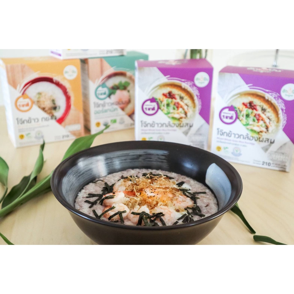 ฮักปัน ส่งฟรียกลัง(12กล่อง) โจ๊กข้าวกล้อง3สี กึ่งสำเร็จรูป 210ก. ...