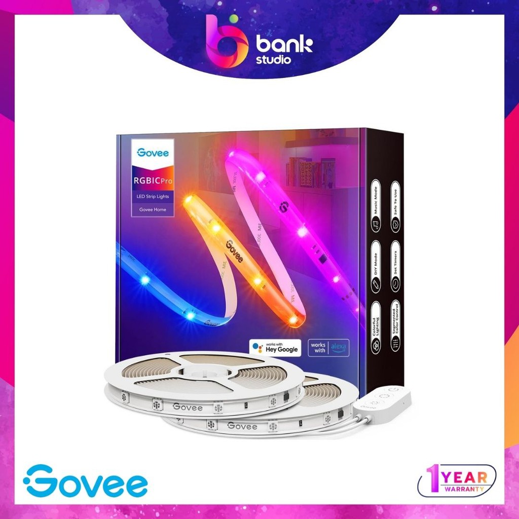 (ประกัน 1ปี) ไฟเส้น ไฟLED Govee 20m RGBICPro Wi-Fi + Bluetooth LED ...