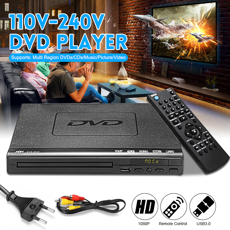110V-240VแบบFull HD 1080Pเครื่องเล่นDVD Multi-Regionหลายการเล่นDVD CD ...