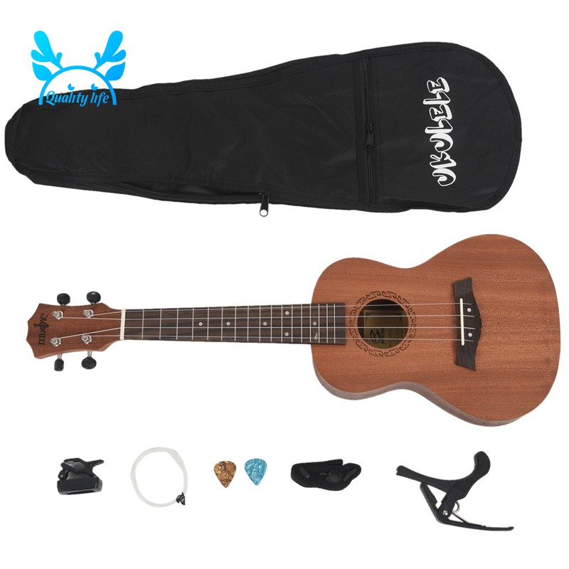 Concert Ukulele Kits 23 Inch Rosewood 4 Strings Hawaiian Mini Guitar ...