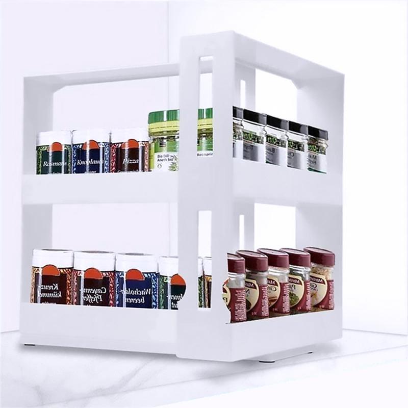 ∋2-layer Rotatable Push-pull Multi-Function Storage Rack/Multifunction ...