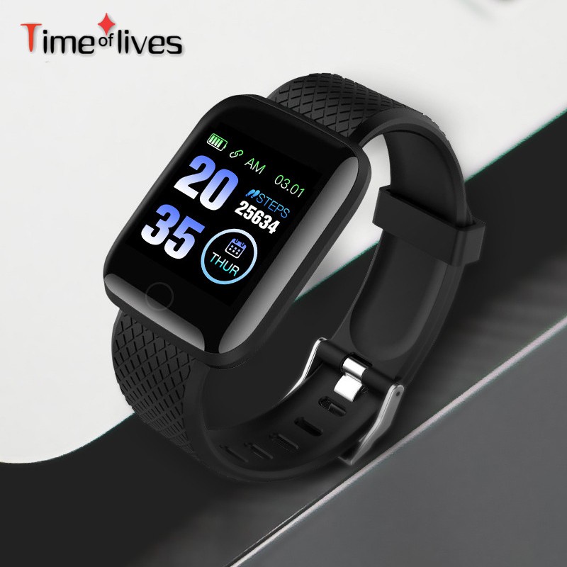 สมาร์ทวอทช์วัดอัตราการเต้นหัวใจความดันโลหิตกันน้ํา 116 Plus 1.44 นิ้ว - timeoflives1.th - ThaiPick