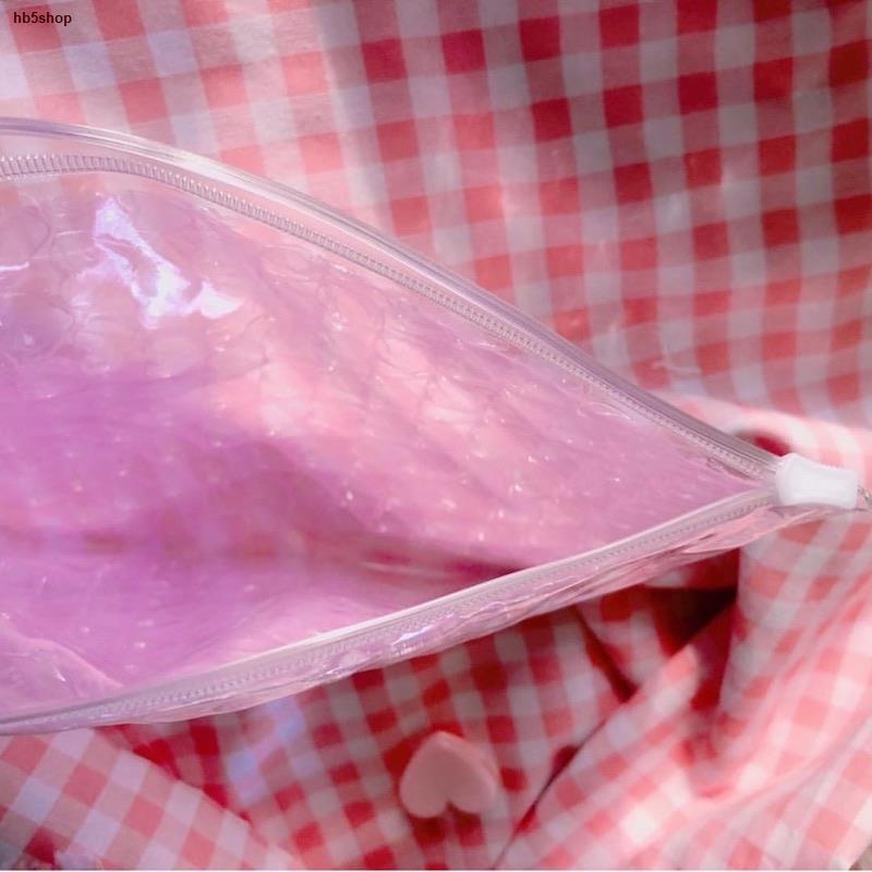 พร้อมส่งในไทย(heart) Bubble zip pouch กระเป๋า ซิปล็อค pvc กันน้ำ 16 x ...