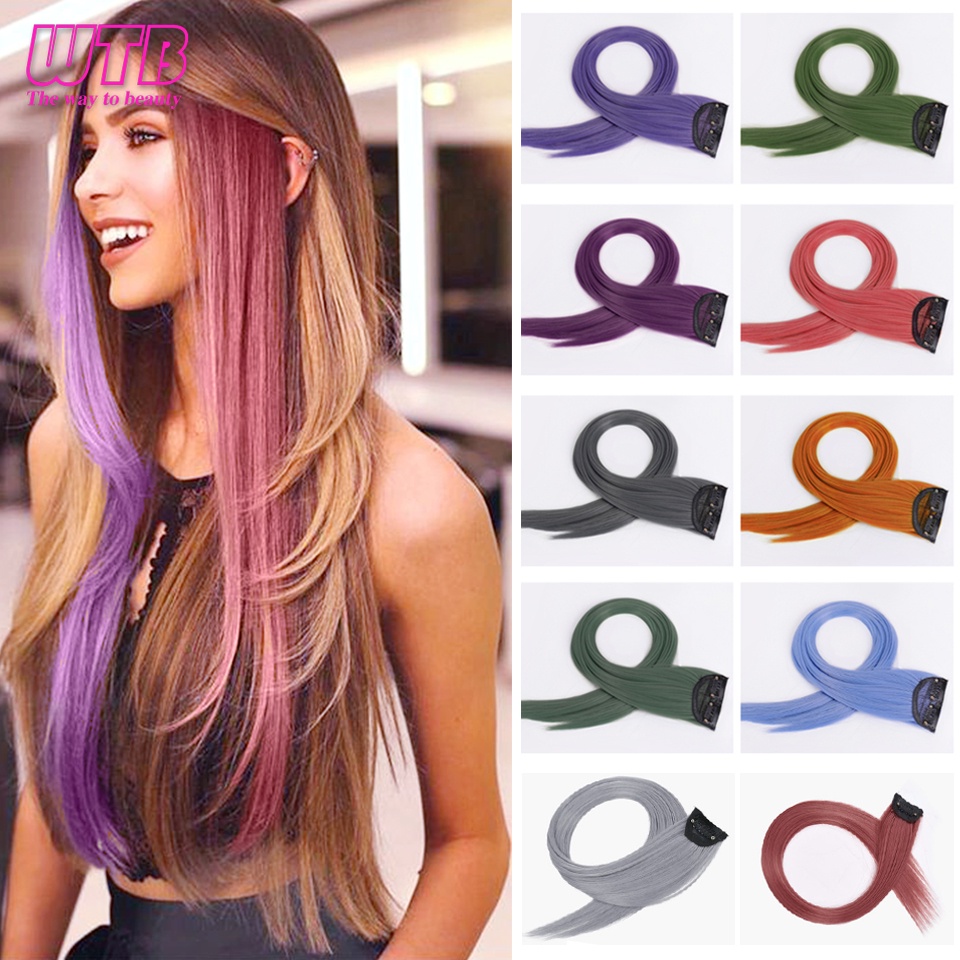 ชิ้นแผ่นWTB Synthetic Color Wig Piece One Piece Seamless Invisible ...