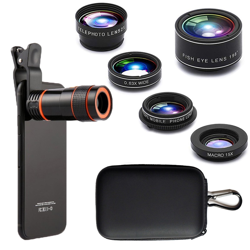 HD Phone Lens Kit Telephoto Lens Wide Angle Macro Fisheye Universal ...