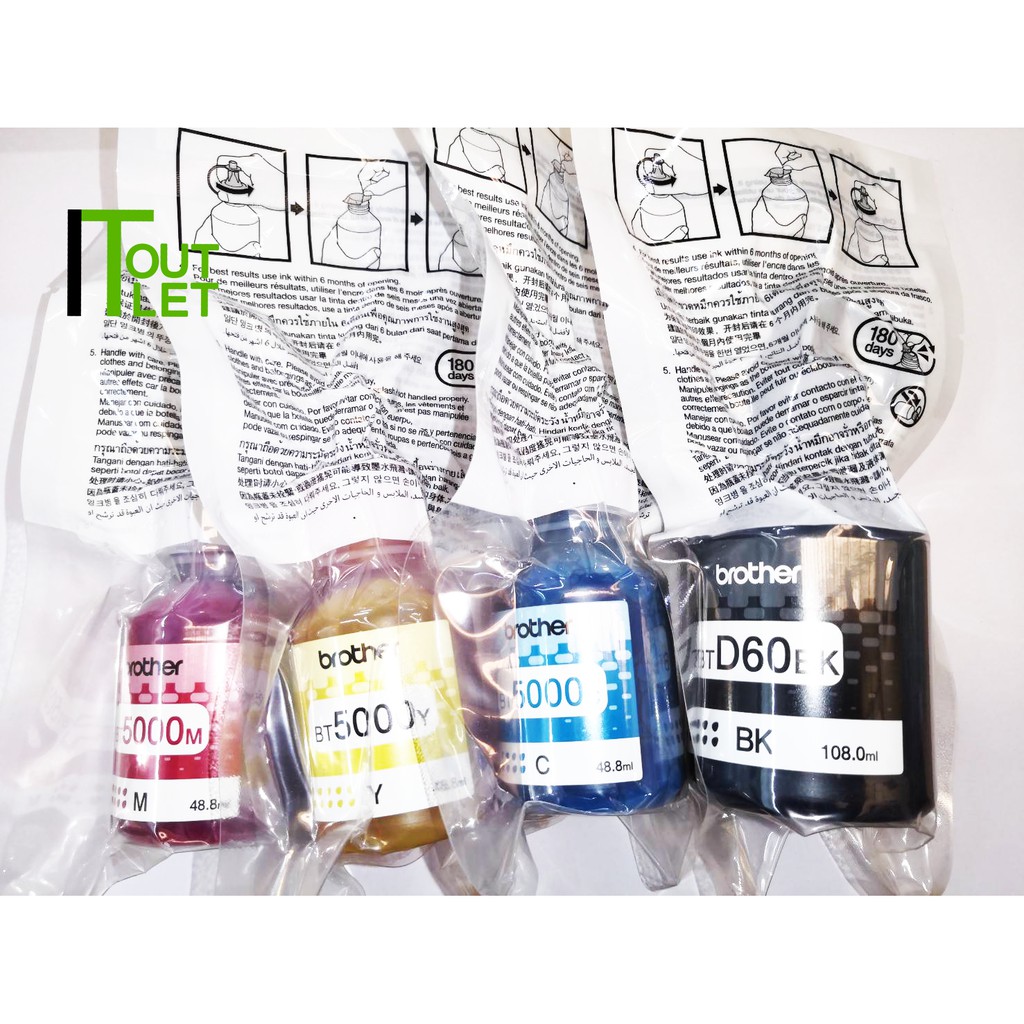 Brother Ink BT6000BK,BT5000C,BT5000M,BT5000Y for T300/T500W/T700W/T800W ...