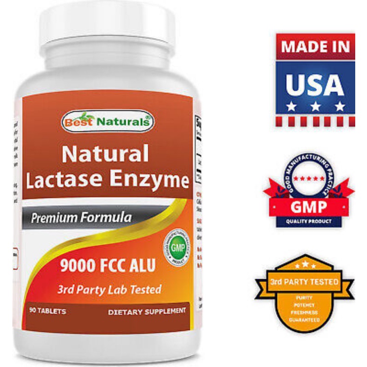 Best Naturals Lactase Enzyme 9000 FCC 90 Tablets | Shopee Thailand
