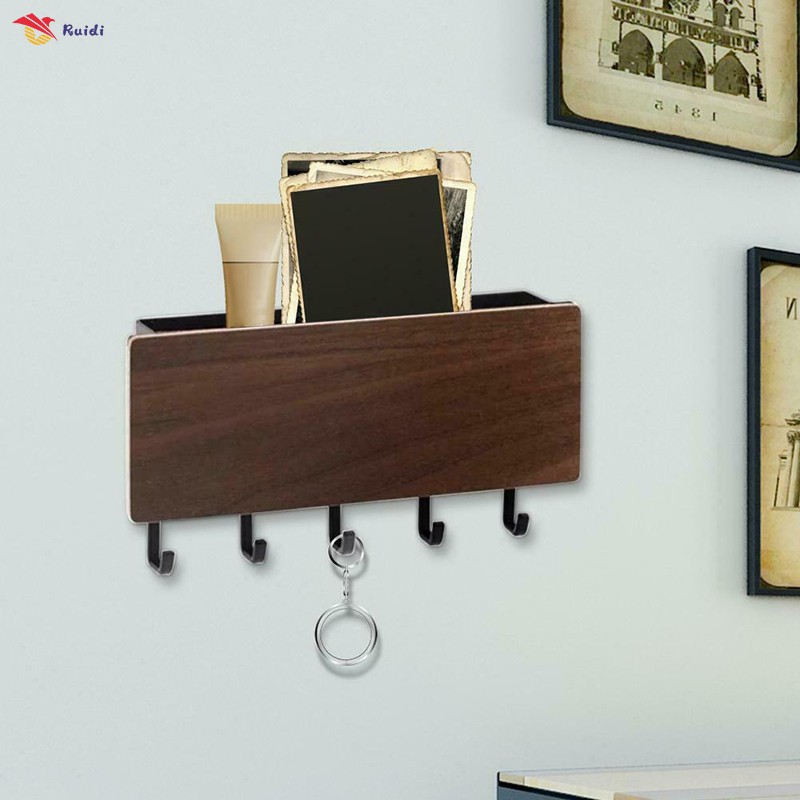 Wall Mounted Key Holder Key Chain Rack Hanger with 5 Hooks Multiple ...