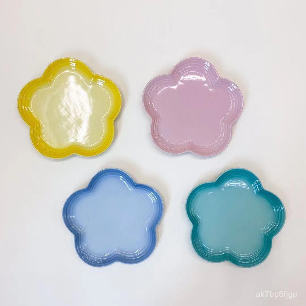 Cool color flower plate le creuset petal plate flower-shaped plate four ...