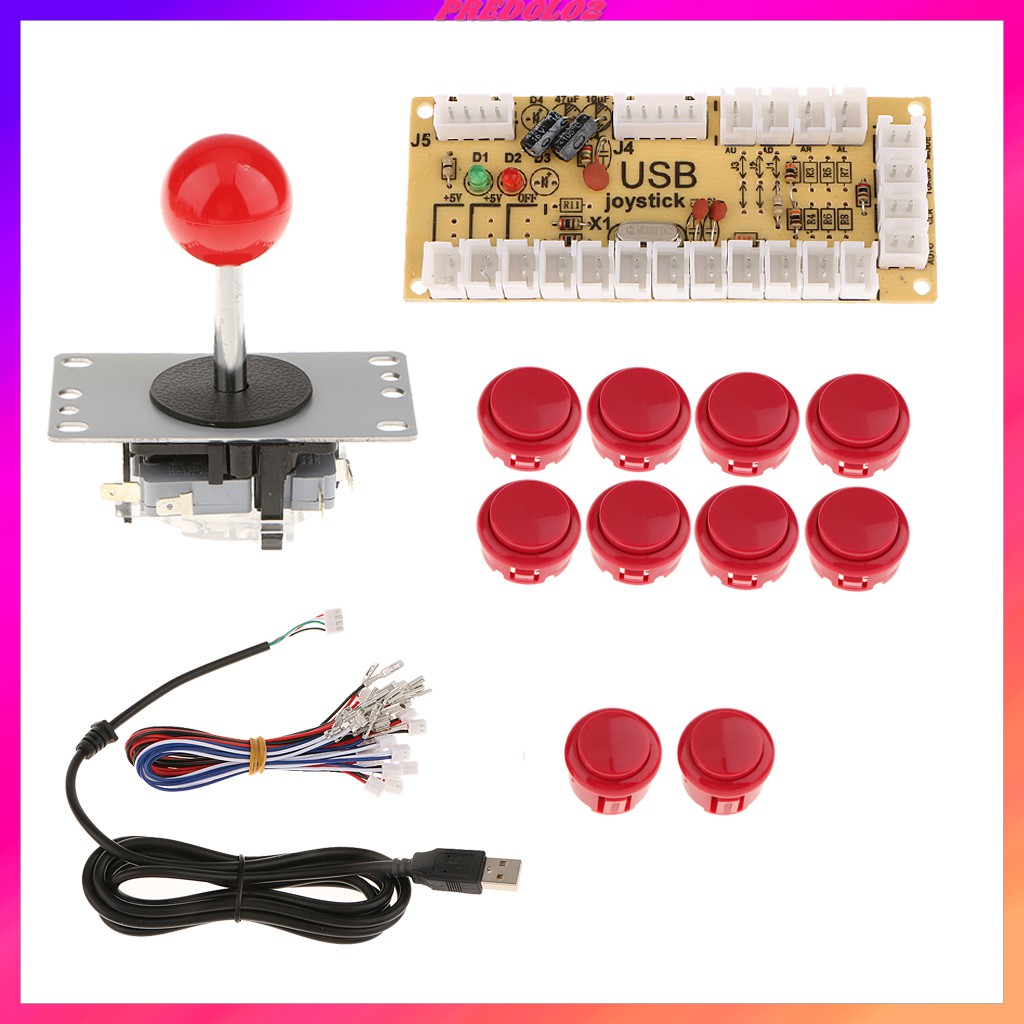 ( Predolo2 ) Arcade ชุด Usb 5 Pin + 10 ปุ่มกดสีขาว - predolo2.th - ThaiPick