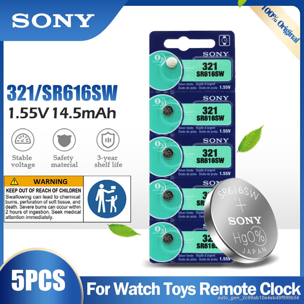 5PCS al Sony 321 SR616SW SR616 14.5mAh 1.55V Silver Oxide Battery For ...