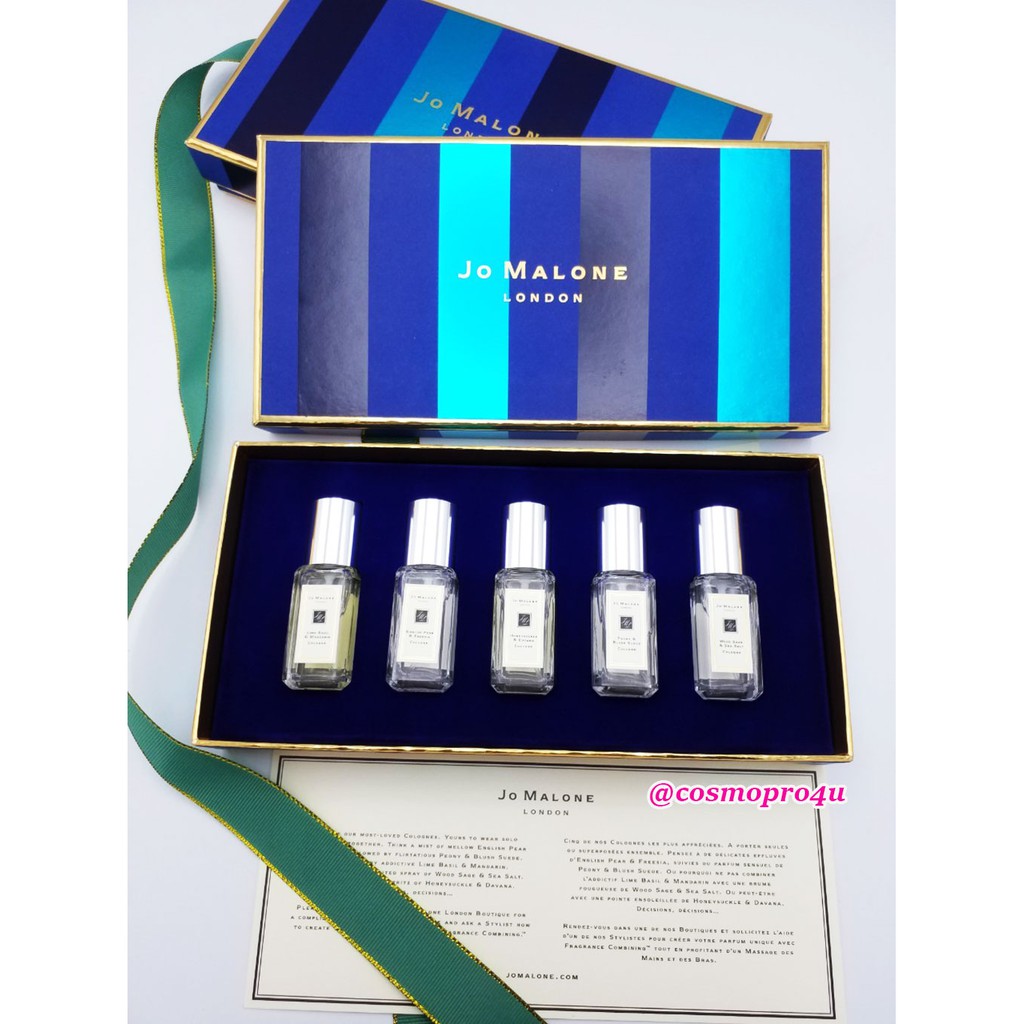 (set มินิ) น้ำหอม Jo Malone 9ml x5กลิ่น กล่องLtd.น้ำเงินโบว์เขียว เคาเต ...