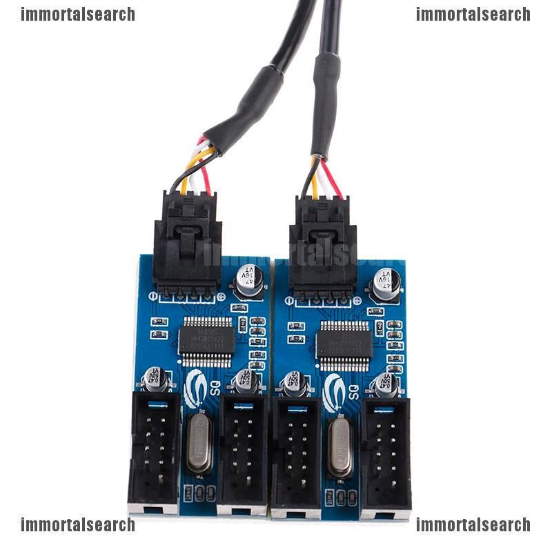 【Ice ) 9 Pin Usb Header Male 1 To 4 Female อะแดปเตอร์แยกขยายสายเคเบิ้ล ...