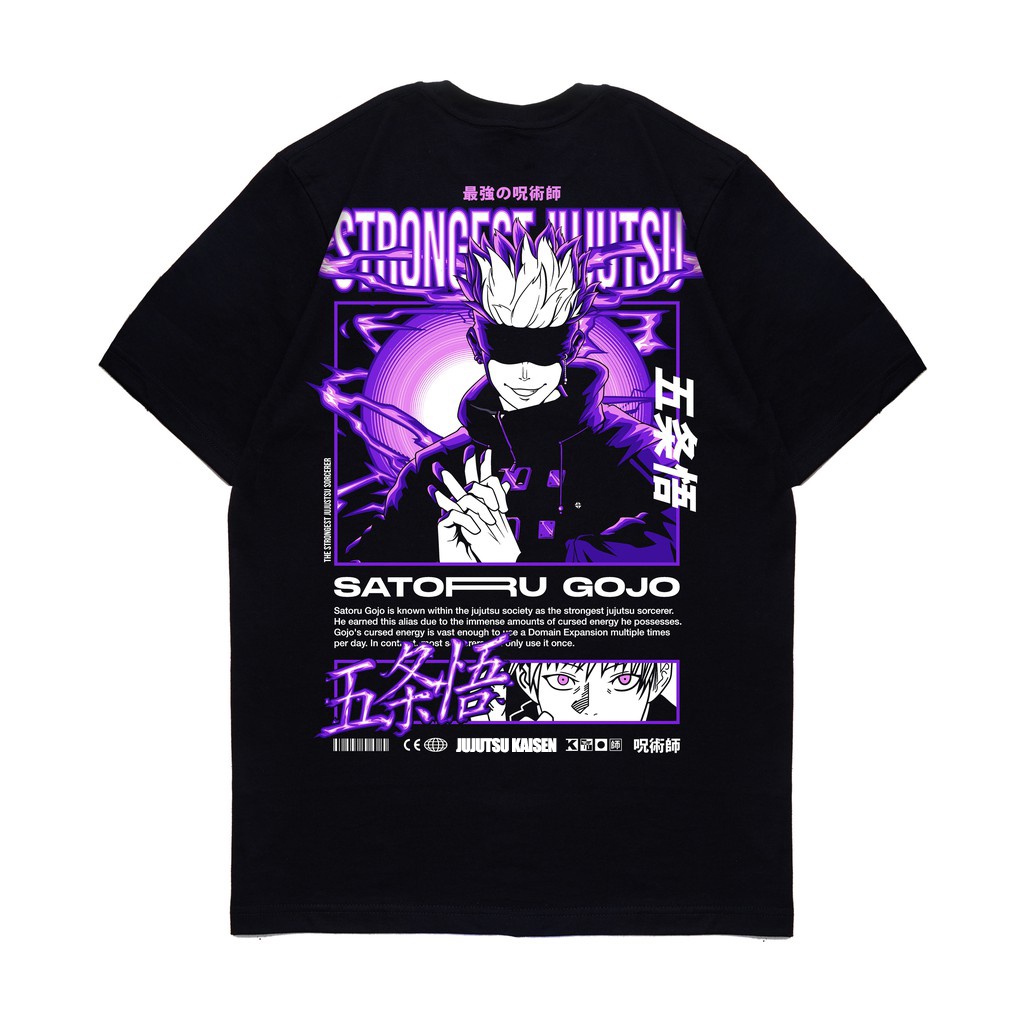Jujutsu Kaisen เสื้อยืดแขนสั้นพิมพ์ลายการ์ตูน Gojo Satoru แฟชั่น Unisex ...