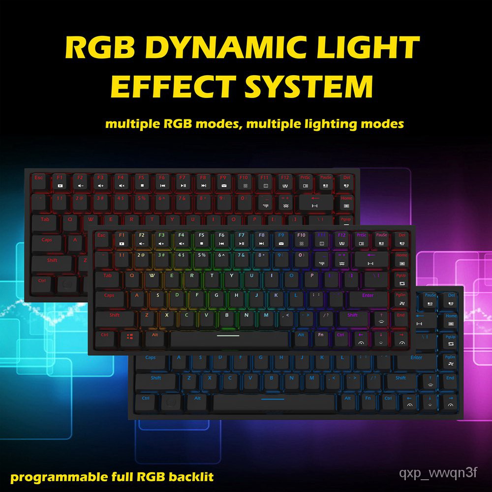 Smart Duck xs84 84 key Mechanical Keyboard 75 lighting effect RGB ...