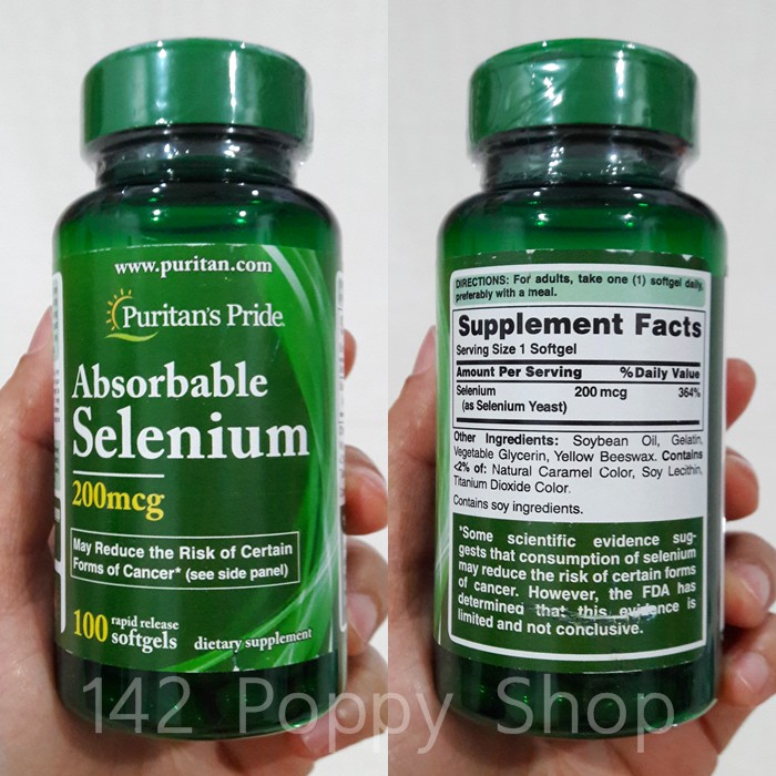 Puritan's Pride Absorbable Selenium 200 mcg 100 Softgels - puppy142 ...
