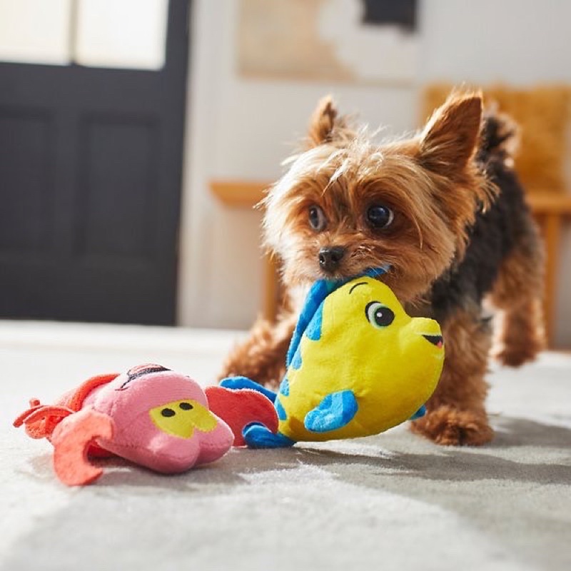 ของเล่นสุนัข Disney - Flounder Sebastian Squeaky Dog Toy - pawsandclaws ...