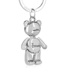 แท้100% Harrods Iconic Teddy Bear keyring silver พวงกุญแจหมี Harrods สี ...