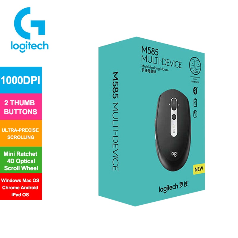 Logitech Wireless Mouse M585 Multi-Tasking Mouse with 1000DPI Ultra ...