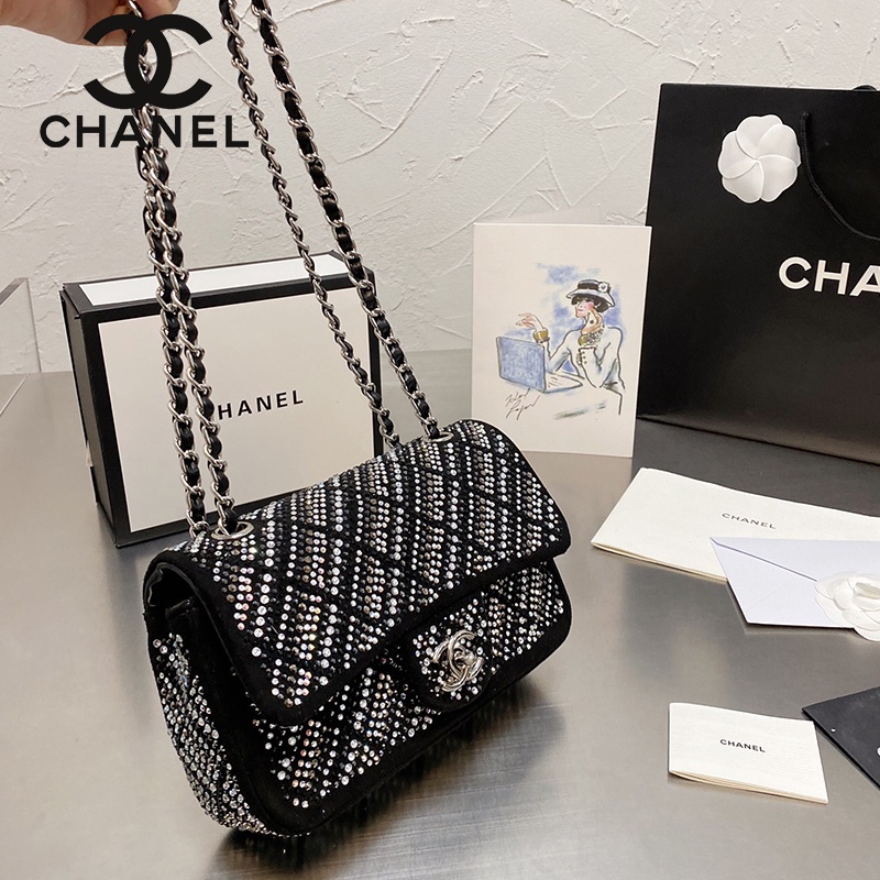 New Cf Full Diamond Chain Bag Women s Double C Buckle Casual Commuter ...