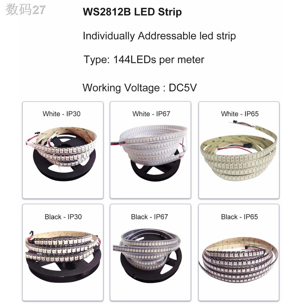 【ข้อเสนอพิเศษ】﹉ 1m/2m DC5V WS2812B Led Strip 144 pixels/leds/m WS2812 ...